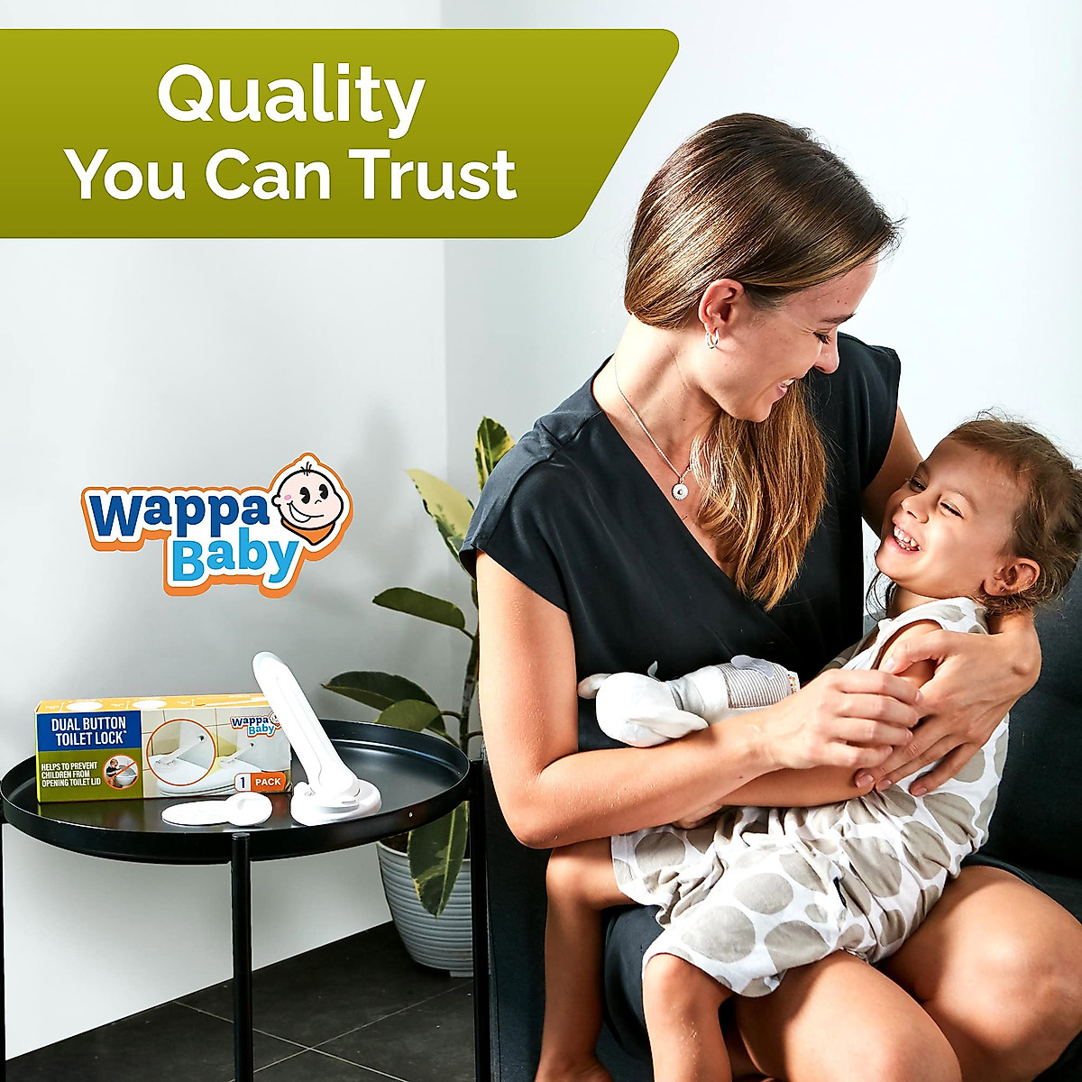 Toilet Seat Lock for Child Safety with Double Lock Mechanism – Child Proof Toilet Locks for Toddlers, Easy Installation No Tools Needed Fits Most Toilets – Toilet Baby Proofer by Wappa Baby