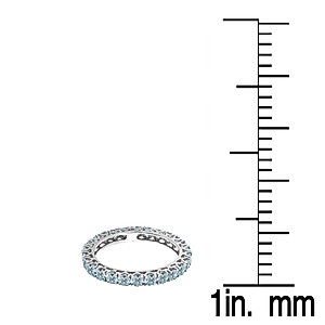 Dazzlingrock Collection 1.80 Cttw Round Aquamarines Eternity Wedding Ring 1 in 14K White Gold, Size 9