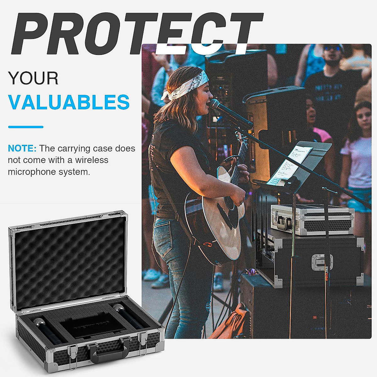 Phenyx Pro Medium Size Carrying Case, Customizable Pre-Diced Foam, Aluminum Alloy Sturdy Build, Suitable for Wireless Mic System Storage & Camera Gear Transportation