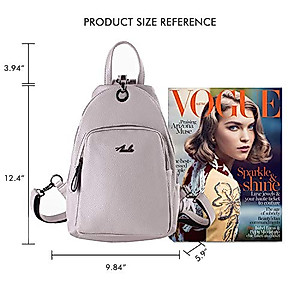 AMELIE GALANTI Small Backpack Purse for Women, Backpack Handbags Lightweight PU Nylon Sling Purse with Convertible Shoulder Strap (L Grey-PU)