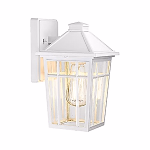 Darkaway Outdoor Sconce Lights Wall Light Fixtures, Front Porch Light Outdoor Wall Anti-Rust Waterproof Aluminum with Glass Exterior Light Fixture for Patio, Yard, Doorway, Garage(1 Pack, White)