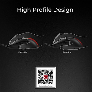 BenQ Zowie ZA11-C Symmetrical Gaming Mouse | Professional Esports Performance | Driverless | Paracord Cable | Revisioned C-Features | Matte Black | Large Size