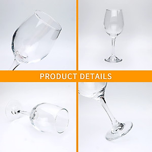 QAPPDA 10 Ounce Wine Glasses,Classic Red Wine Glasses Bulk Set of 12,All-purpose Clear White Wine Glass with Long Stem for Gift,Party,Restaurant