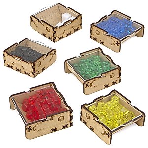 TowerRex Board Game Organizer for Terraforming Mars board game box, Terraforming Mars boardgame expansions, Turmoil, Colonies expansion, Prelude expansion, Hellas and Elysium expansion, Venus Next