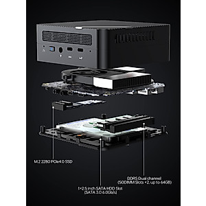 MINISFORUM Venus Series UM773 Lite Mini PC AMD Ryzen 7 7735HS Barebones Desktop Computer, No RAM No SSD, 2.5Gbps LAN, 2X4K HDMI, 1X8K USB4 Output, Radeon 680M Graphics Micro PC
