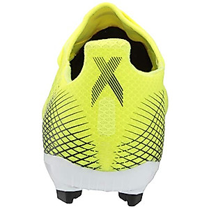 adidas Men's X GHOSTED.3 Soccer Shoe, Solar Yellow/Black/Team Royal Blue(Firm Ground), 8.5