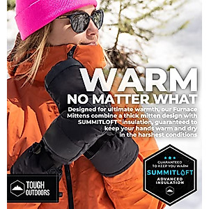 Tough Outdoors Winter Ski Mittens Men & Women - Adult Snow Mitts for Cold Weather - Waterproof Gloves Snowboarding, Skiing