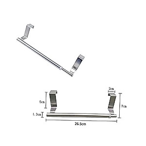 HOOTNEE 2pcs Stainless Steel Rack Towel Holder Over Cabinet Towel Rack Towel Stand Towel Racks Towel Hanger Over Cabinet Towel Storage Rack Kitchen Towel Hanger Bath Towel Rod Silver