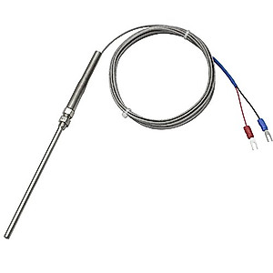 T-PRO K-Type Thermocouple Temperature Sensors 2M/6.6Ft Wire，Stainless Steel Probe (Probe Length 100mm)