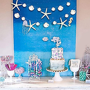 Decor365 Flat Paper White Finger Starfish Sea Shell Garland Ocean Coastal Nautical Party Decoration Starfish Cutouts Hanging Bunting Banner Under The Sea Mermaid Wish Birthday Beach Wedding Decor
