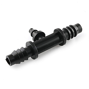 E-outstanding Tee Barbed Connector 10PCS Black 3/8 Inch to 1/4 Inch Greenhouse Drip Irrigation Water Splitter for 4 mm Drip Hose