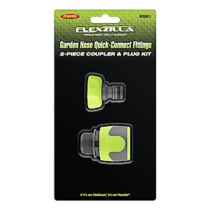 Flexzilla HFZGAK11 Garden Hose Quick-Connect Fittings, 2-Piece Coupler & Plug Kit, ZillaGreen