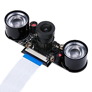 JUN-ELECTRON for Raspberry Pi 4 Camera with Acrylic Holder Case, Infrared Night Vision 5M 1080p Video Webcam Compatible Suit for Raspberry Pi 3 B+/Pi 3/Pi Zero