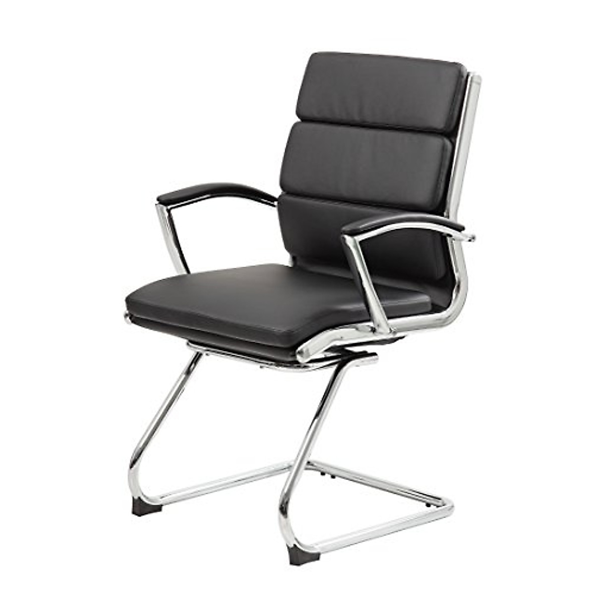 Boss Office Products Executive Mid Back CaressoftPlus Chair with Metal Chrome Finish in Black