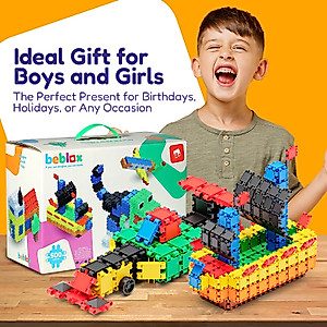 BEBLOX Building Blocks | Building Toys for Kids Ages 4-8 500-piece Set - Learning & Educational Fun Stem Toys - Birthday Gifts for Boys & Girls Age 4 5 6 7 8 9 10 11 & 12 Year Old Toys