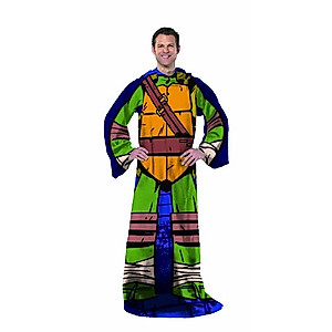 Nickelodeon's Teenage Mutant Ninja Turtles, "Being Leo" Adult Comfy Throw Blanket with Sleeves, 48" x 71", Multi Color