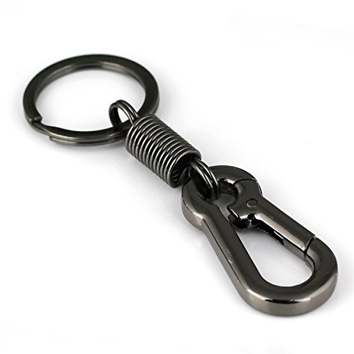maycom Retro Style Simple Strong Carabiner Shape Keychain Key Chain Ring Keyring Keyfob Key Holder (Black)