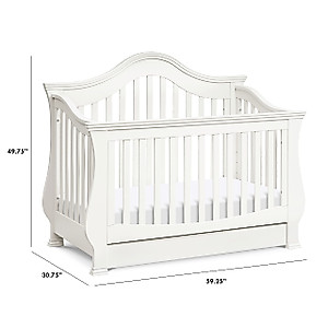 Davinci Ashbury 4-in-1 Convertible Crib with Toddler Bed Conversion Kit in Warm White, Greenguard Gold Certified