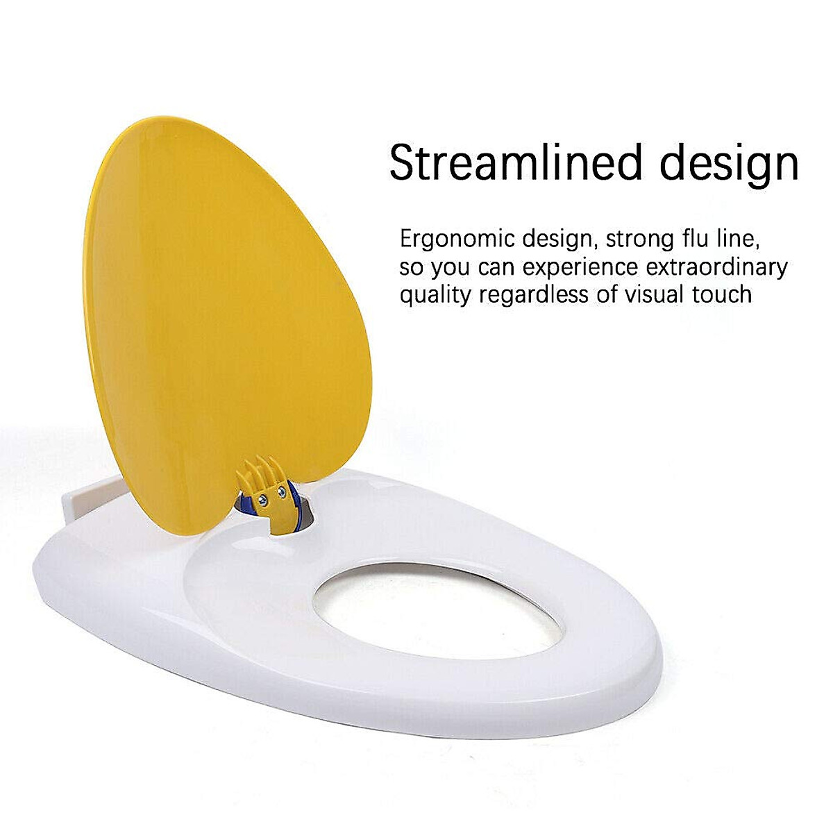 DNYSYSJ Toilet Seat with Built-in Child Seat, V-Type Toddlers/Adult Toilet Seat, Potty Training Seat (V type 1/Yellow)