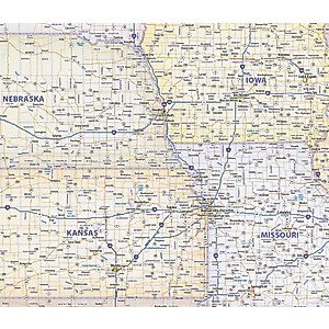 Central US Laminated Wall Map (36” wide by 42” high)