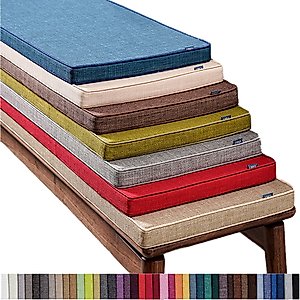 SXROMDA Custom Size Bench Window Seat Cushion, Furniture Patio Seating, Indoor Outdoor, 50D High-Resilience Foam Insert, Removable Washable, Personalized (Customize Colors)
