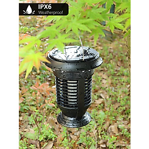 Bug Zapper Outdoor, Lmoorn Solar Mosquito Zapper Self-Cleaning Mosquito Trap Outdoor for Mosquito, Moth, Wasp, Insect Killer, Fruit Flies, Gnats USB Electric Catcher & Killer