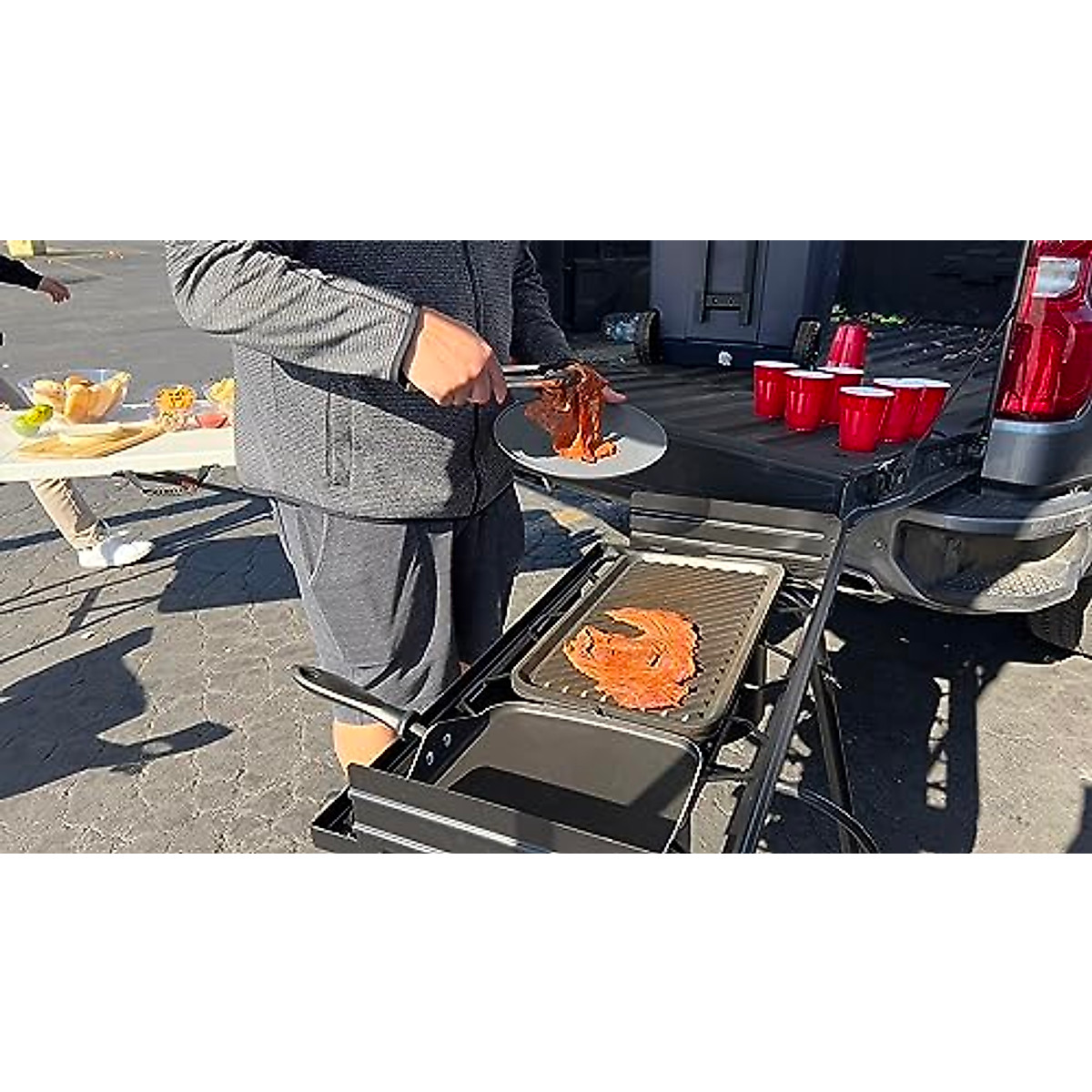 Flame King Outdoor Propane Double Dual Burner Stove 200K BTU Turkey Fryer/Camp Cooker, Portable with Stand Great for Backyard Cooking, Home Brewing & Canning