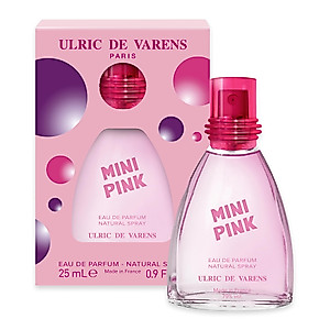 Ulric De Varens Mini Pink Eau de Parfum 25 ml- Youthful, Enchanting, and Fresh - Notes of Caramel, Bergamot, & Vanilla - Travel Size - .9 Fl Oz