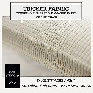 KCCRHIN Checkered Pattern Chair Cover Set of 1/2/4/6 Shell Chair Cover Elastic Thickened Seat Cover Modern Jacquard Chair Cover Curved Back Chair Slipcover for Dining Room Bar,White 6pcs