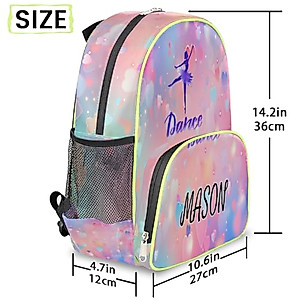 CNNINGYI Personalized Name Cheerleaders Backpack Customized Lightweight Ballet Dance Bag for Little Girls