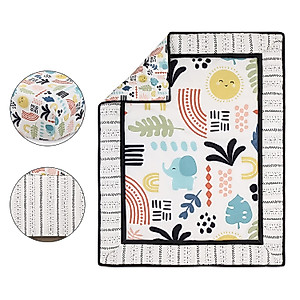 The Peanutshell Boho Crib Bedding Set for Baby Boys or Girls | 3 Piece Unisex Nursery Set | Crib Blanket, Fitted Crib Sheet, Crib Skirt