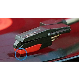 Boytone Pack of 2, Sapphire Tipped Ceramic Replacement Needle for Turntables,RED