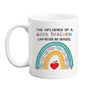 Qsavet Best Teacher Coffee Mug, Best Teacher Mug, Teacher Appreciation Gift, Teacher Mug, Teacher Gifts, Travel Mug, Teachers Day Gifts, Gift for Teacher - 11oz Novelty Coffee Mug (good)