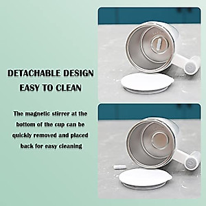 daasigwaa Rechargeable Self Stirring Mug - Magnetic Electric Auto Mixing Stainless Steel Cup for Office/Kitchen/Travel/Home Coffee/Tea/Hot Chocolate/Milk-430 ml/14.5 oz(White)