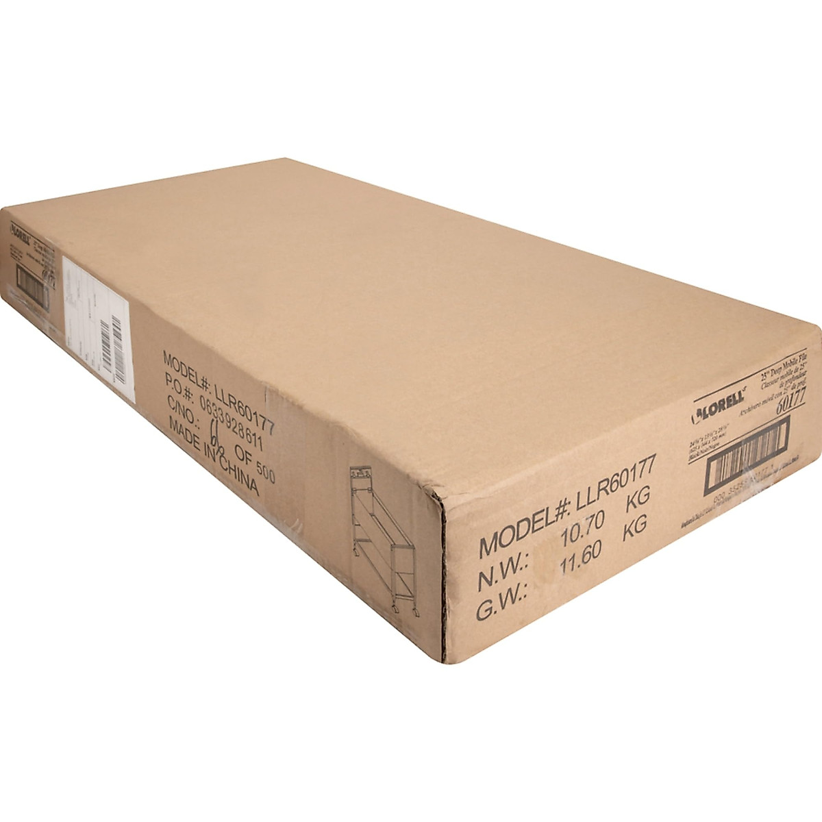 Lorell Standard Lock Mobile File Black 28.35" x 16.54" x 6.50"