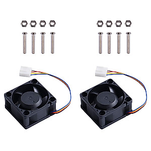 GeeekPi 2-Pack Fan for NVIDIA Jetson Nano, DC 5V 4020 Cooling Fan 40mm×40mm×20mm with Dual Ball Bearing PWM Speed Adjustment Strong Cooling Air Fan with 4PIN Reverse-Proof Connector