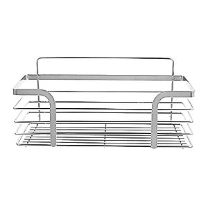 ULTNICE Stainless Steel Floating Wall Shelves Wire Wall Basket Spice Rack Self Adhensive Plant Stand Shower Caddy Hanger for for Home Kitchen Decor Silver 25cm