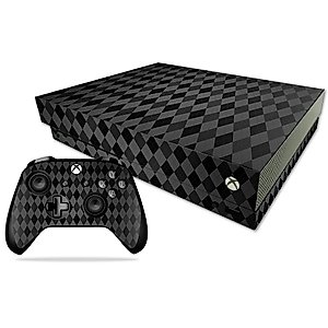MightySkins Skin Compatible with Microsoft Xbox One X - Black Argyle | Protective, Durable, and Unique Vinyl Decal wrap Cover | Easy to Apply, Remove, and Change Styles | Made in The USA