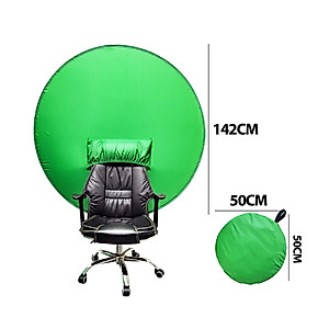 Green Screen Backdrop for Photography 142cm Round Green Screen Backdrop Portable Green Screen Chair Background for Video Chats Video Conference Game Single Layer L Size
