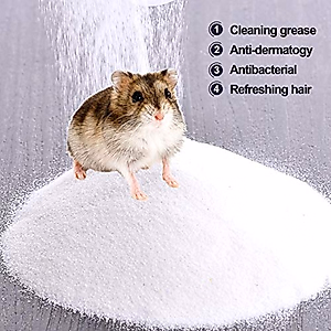 kathson Hamster Bathing Sand with Sandbox Bathroom, Small Animal Cleansing Potty Litter Dust Gerbil Grooming Sand Bath for Dwarf Hamster Gerbil Mouse