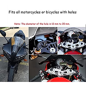 kucehiup Aluminum Alloy 1'' Ball Mount Base Insert for Motorcycle Fork Stem Hole 13mm to 20mm in Diameter, Compatible with R,A,M Mounts B Size Double Socket Arm