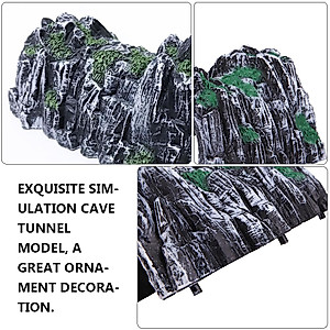 jojofuny 3pcs Plastic Railway Mountain Tunnel Train Set Accessories Simulation Model Train Railway Train Cave Tunnels for Kids Age 3 and Up, Grey