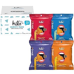 Hilo Life Low Carb Keto Friendly Tortilla Chip Snack Bags, Variety Pack, 1 Ounce (Pack of 12)