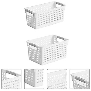 Cosmetics Storage Organizer 2pcs Multipurpose Sundries Baskets Desktop Organizers Storage Baskets (White) Jewelry Organizer Clear