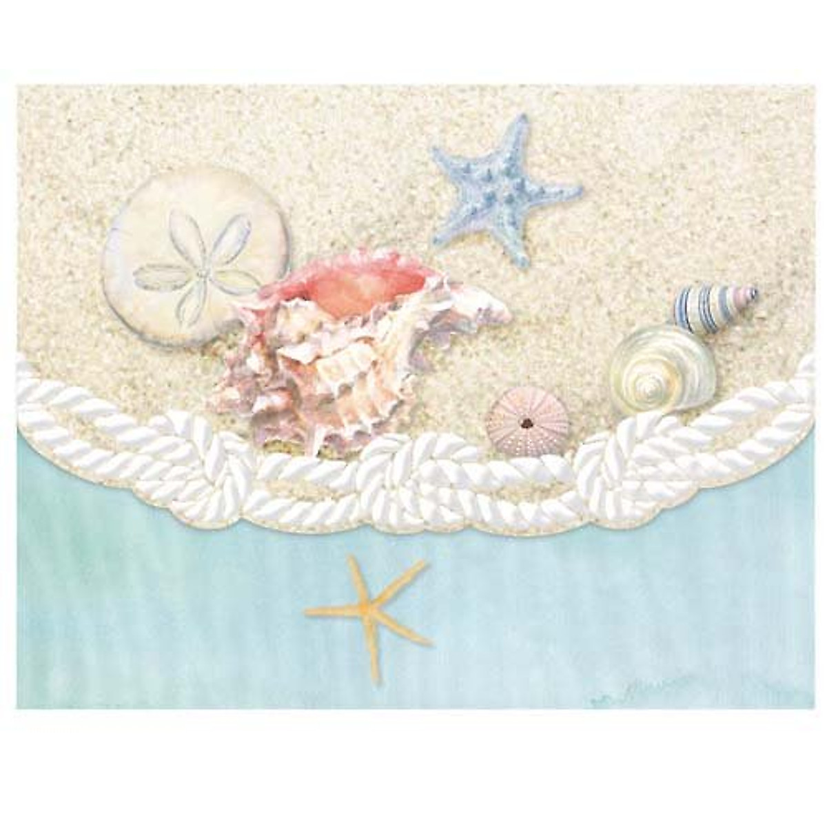 Carol Wilson Fine Arts Inc.- Sea Shells - Embossed & Die Cut Blank Note Cards in Portfolio Box - 10 Count - ncp2343