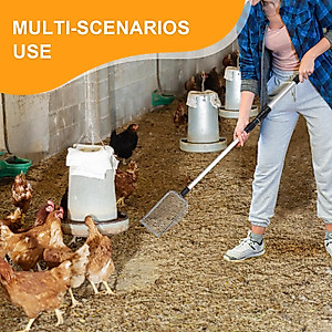 Polarduck Cat Litter Scoop for Litter Box: Long Handle Metal Cat Poop Scooper Extendable Heavy Duty & Non-Stick with Extra Small Kitty Litter Scoop & Litter Scoop Holder | Chicken Coop Pooper Scooper