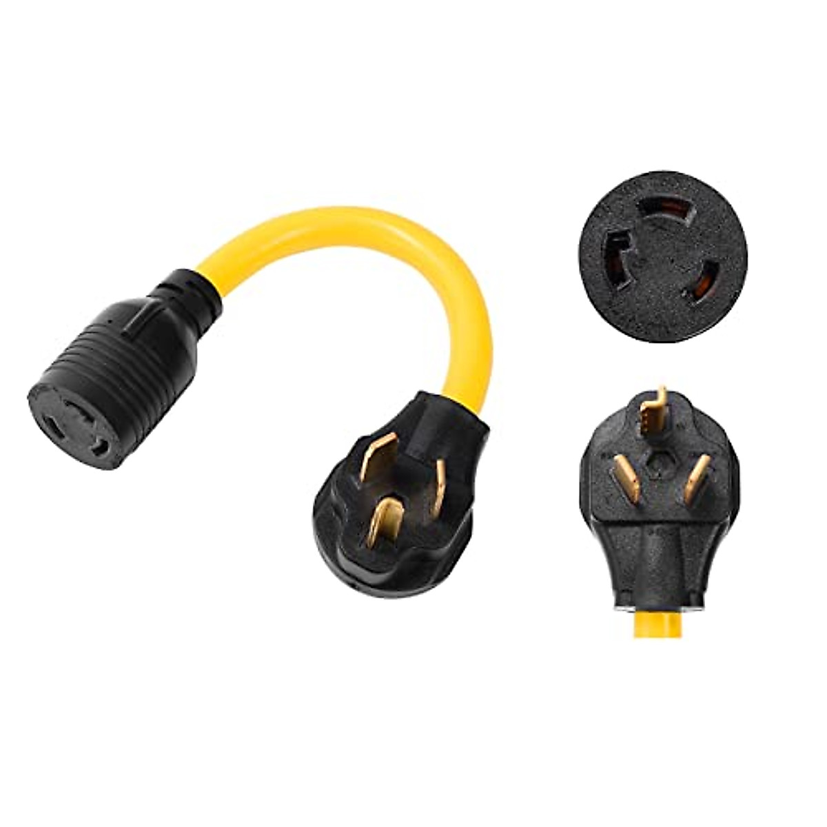 ONETAK NEMA 10-30P to L6-30R 240V 30 Amp 3 Prong Male Plug to Twist Lock 3 Prong Female Receptacle Generator Welder Dryer EV Charger Power Cord Adapter Connector