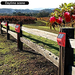 Motion Sensor Alarm Outdoor Solar Powered 8LED Strobe Light Security Alarm System PIR detect Loud Siren Alert (129dB 328ft) with Remote Control，for Home Chicken coops Farm Barn Villa Yard
