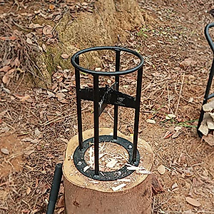 BiggerFire Manual Log Splitter with Bag Outdoor Kindling Splitter Dual Blade with Wedge Log Cracker Metal Garden Tool PC-P2