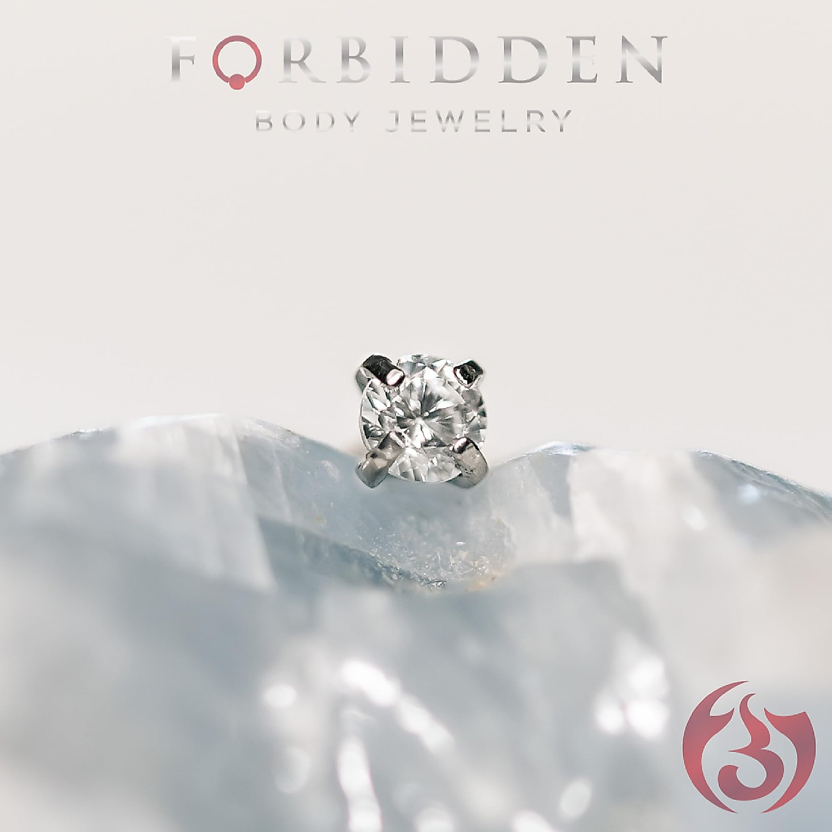 Forbidden Body Jewelry 18g Grade 23 Titanium 2mm Press Fit CZ L Shaped Nose Stud (2pcs)